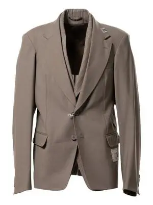 Mihara Yasuhiro Double-layered Front Jacket - Beige