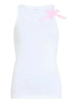 PATOU Logo Bow Tank Top - White