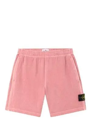 Stone Island Logo Patch Old Effect Shorts - Oleander
