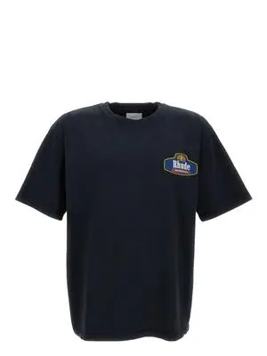 Rhude Logo Printed Crewneck T-shirt - Black