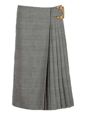 Balmain Prince Of Wales Jacquard Midi Skirt - Black
