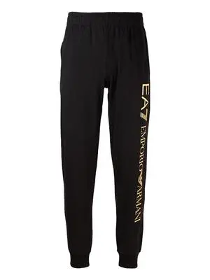 EA7 Logo Pattern Sweatpants - Black