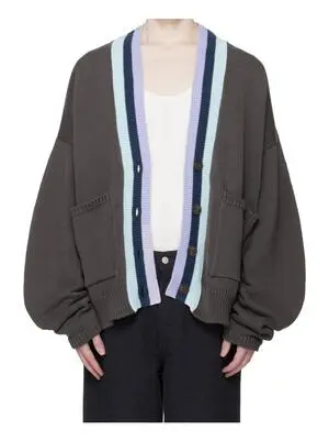 EDWARD CUMING Heart Throb Long Sleeve Knit Cardigan - Black