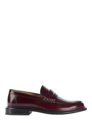 Givenchy Brushed Leather Loafers - Burgundy Red