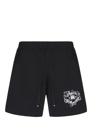 Amiri Elasticated Waist Shorts With Logo Detail - Black