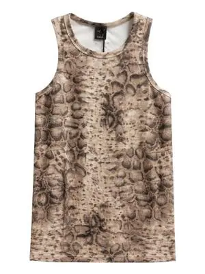 Pinko Pinko Snakeskin Racer Tank Top Brown