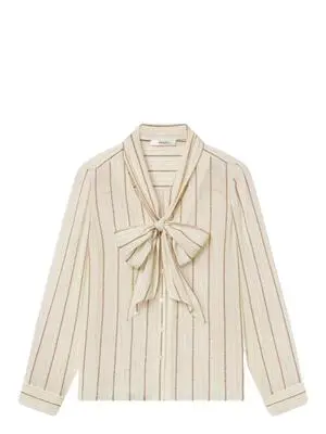 FRAME Frame Striped Long-Sleeved Shirt With Tie Detail