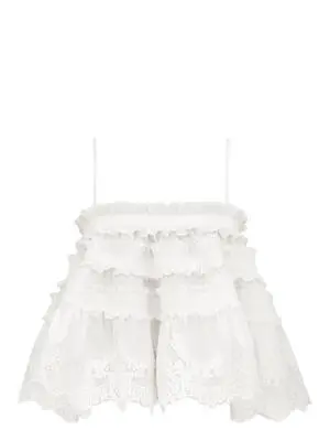 Zimmermann Zimmermann Alchemy Shirred Lace Bandeau Top White