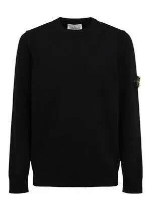 Stone Island Wool Blend Crewneck Sweater - Black