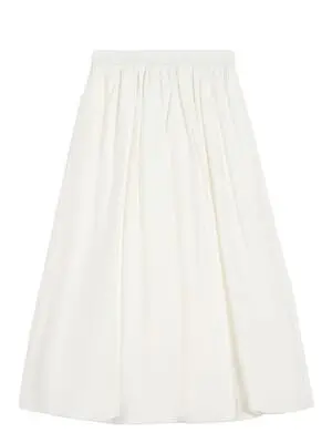 Max Mara Pleated Balloon Hem Maxi Skirt - Ivory White