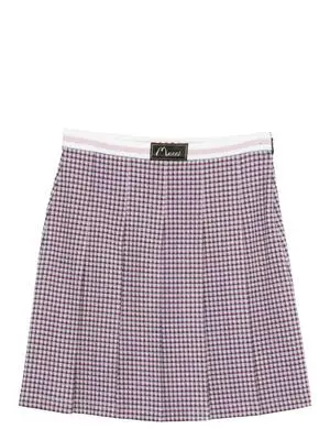 Marni Marni Check Pattern Pleated Skirt Gray