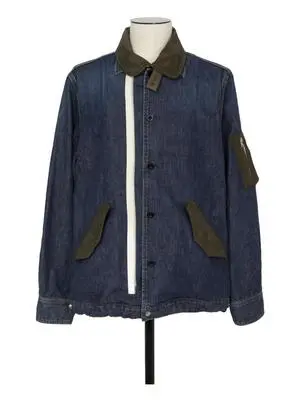 Sacai Layered Zipped Denim Jacket - Blue