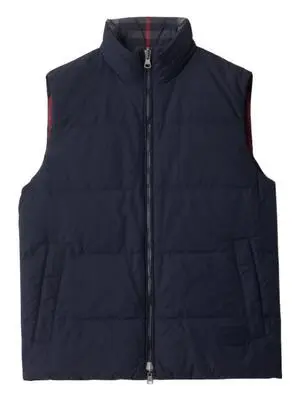Burberry Reversible Check Nylon Puffer Gilet - Navy