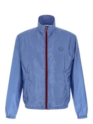 Prada High-neck Zip Nylon Jacket - Blue