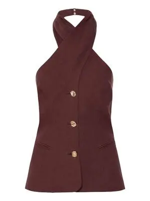 Marella Criss-cross Gilet - Brown
