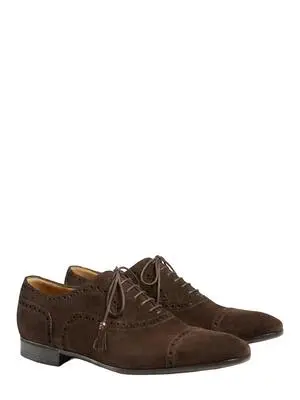 Gucci Suede Lace-up Oxfords With Tassel Detailing - Brown