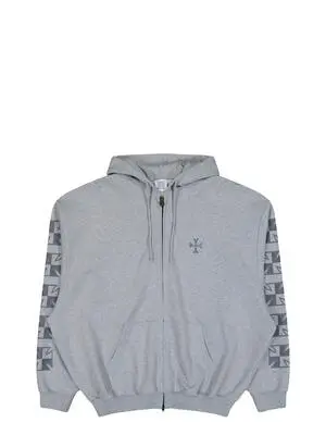 Vetements Logo Zip-up Hoodie - Grey