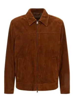 Brioni Suede Zip-front Jacket - Brown
