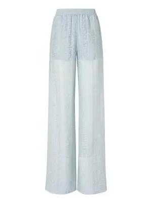 FENDI Fendi Pequin Burnout Wide-Leg Pants