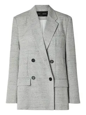 Proenza Schouler Hadley Double-breasted Suit Jacket - Gray