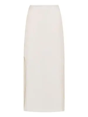 Seventy Slit Detail Maxi Skirt - White