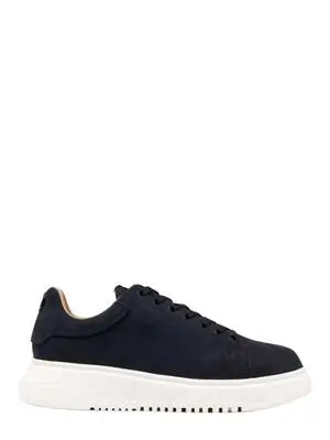 Emporio Armani Logo Patch Low-top Sneakers - Black