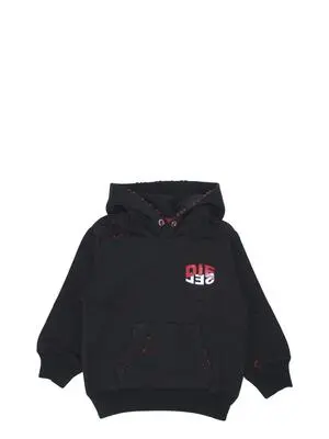 DIESEL® Logo Printed Hooded Sweater - Black