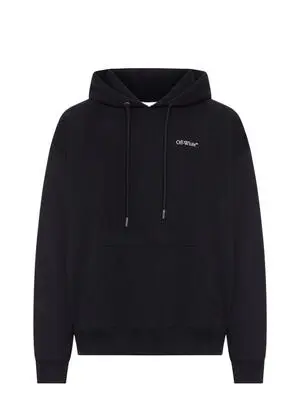 Off-White Logo Printed Drawstring Hoodie - Black