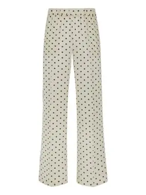 P.a.r.o.s.h Polka Dot Print Trousers - White