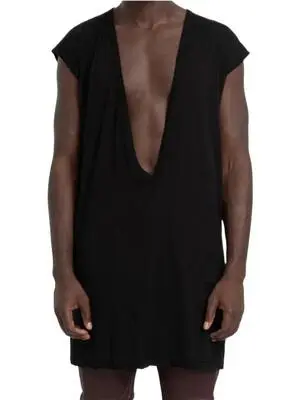 Rick Owens Dylan Sleeveless V-neck T-shirt - Black