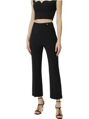 Elisabetta Franchi Pressed Crease Trousers - Black