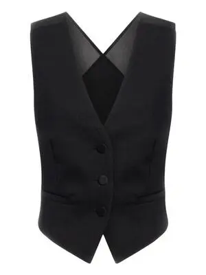 DONDUP Sleeveless V-neck Vest - Black