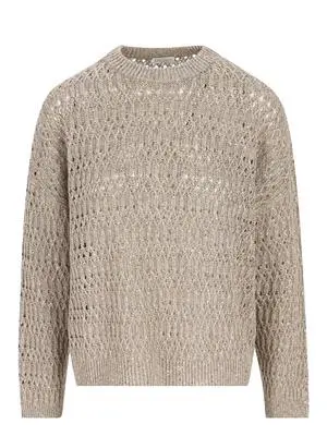 Brunello Cucinelli Brunello Cucinelli Crochet Crewneck Jumper Beige