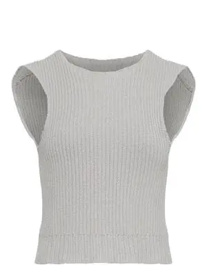 MAISON MARGIELA Ribbed Knit Vest - Grey