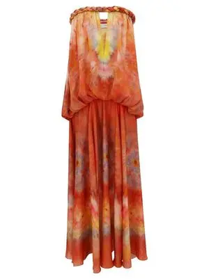 Zimmermann Luna Twist Bandeau Gown - Ruby Tie-dyeing