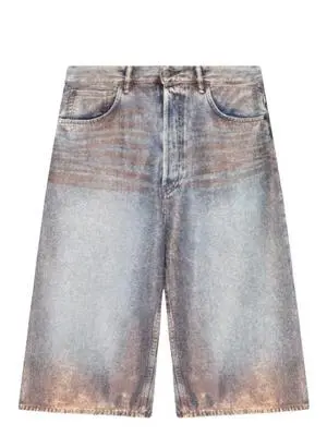 Acne Studios Relaxed Fit Denim Shorts With Belt Loops - Gray