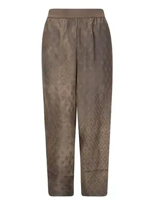 UMA WANG Elastic Waist Casual Pants - Brown