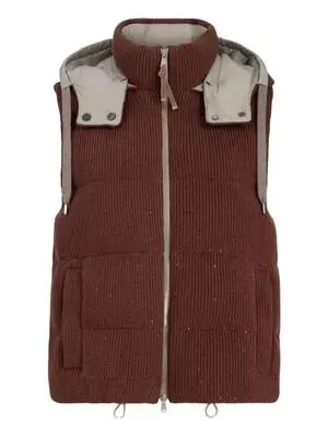 Brunello Cucinelli Hooded Down Vest - Red
