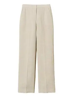 TWINSET Linen Tailored Trousers - Nude