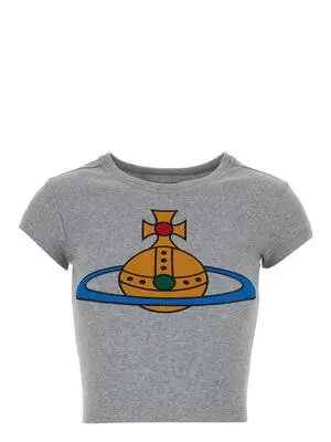 VIVIENNE WESTWOOD Vivienne Westwood Orb Print Ribbed T-Shirt