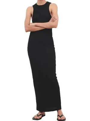 Wardrobe.NYC Ribbed Racer Dress - Black