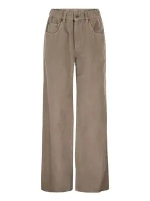 Brunello Cucinelli Garment-dyed Trousers - Brown
