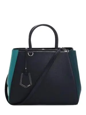 Fendi Color Blocked Top Handle Handbag - Black