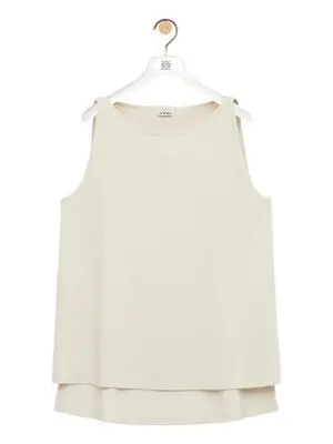 Loewe Anagram Embroidered Boat Neck Tank Top - Vanilla