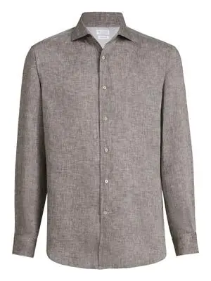 Brunello Cucinelli Buttoned Long-sleeved Shirt - Gray
