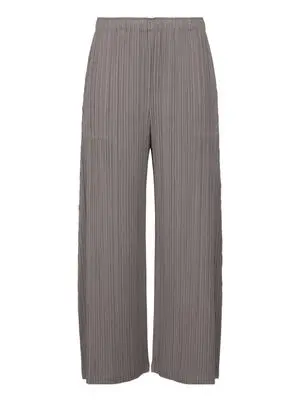 PLEATS PLEASE BY ISSEY MIYAKE Wide Leg Pleated Trousers - Grey