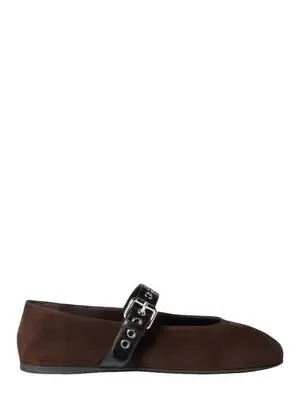 Miu Miu Buckle-fastened Ballet Flats - Dark Brown