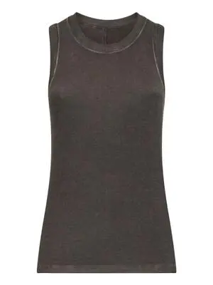 UMA WANG Sleeveless Ribbed Vest - Black