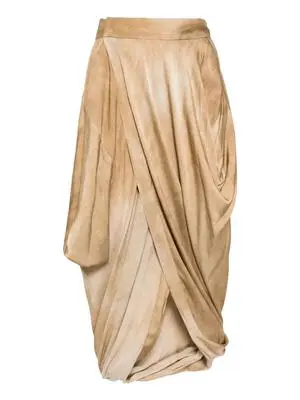 UMA WANG Pleated Midi Skirt - Mustard