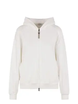 Brunello Cucinelli French Terry Zipper Hoodie - White